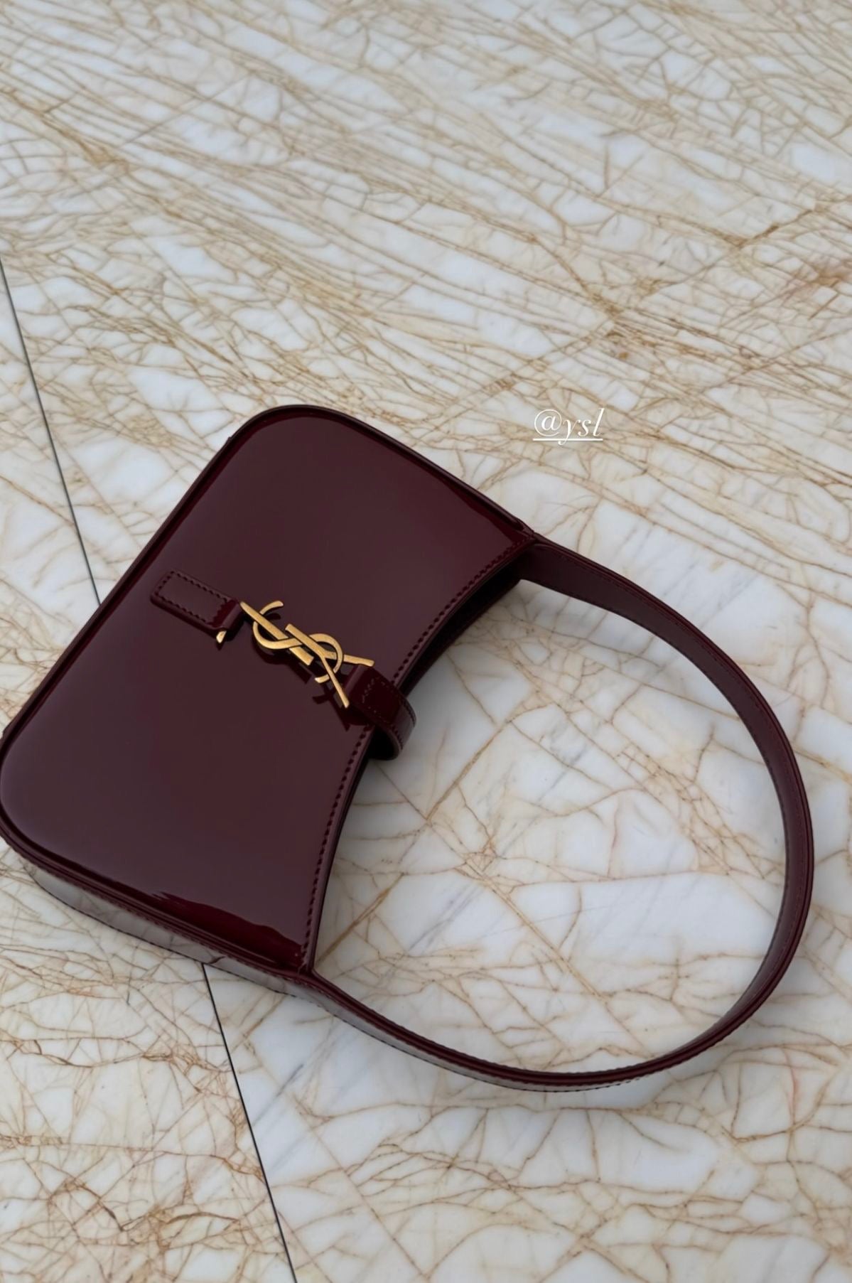 Ysl mini IN PATENT LEATHER DARK RED WINE – Umaima Essentials
